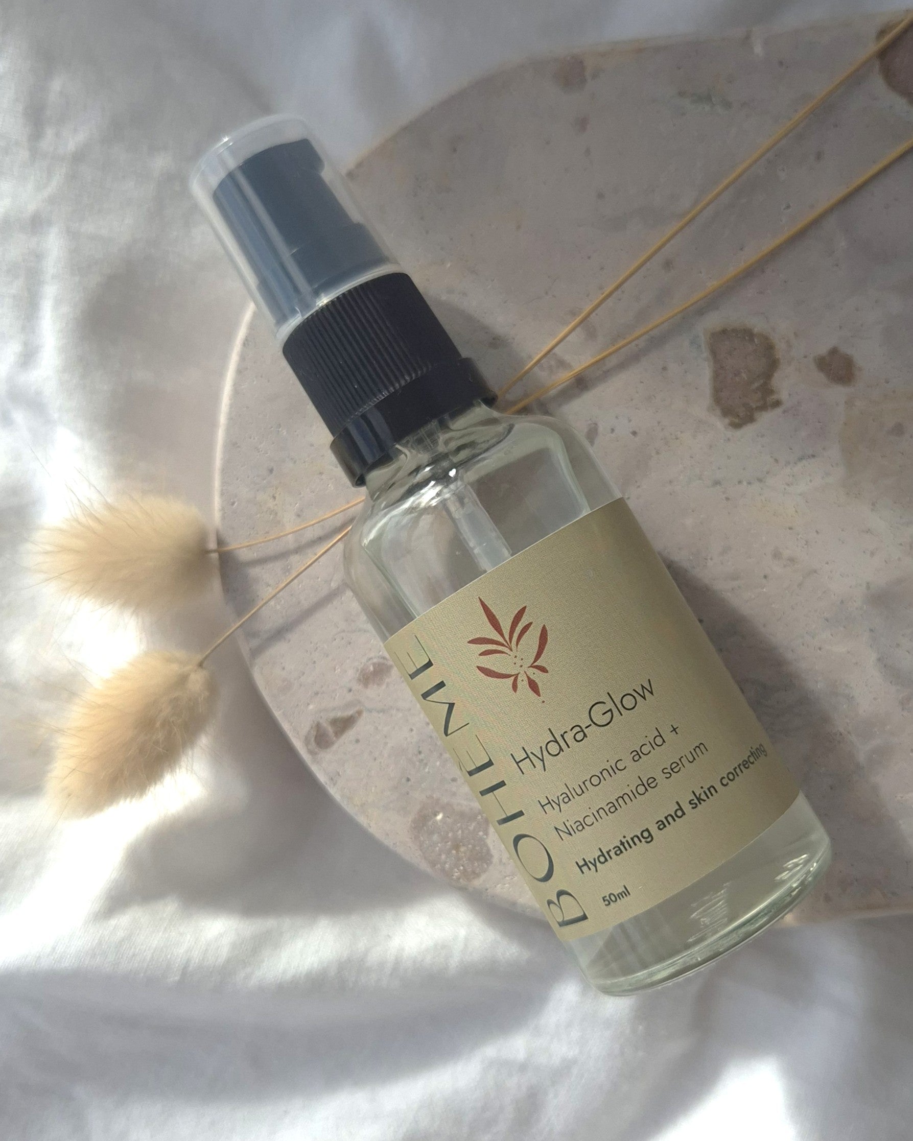 Hydra-Glow Serum - hyaluronic acid with B3 niacinamide hydrating serum ...